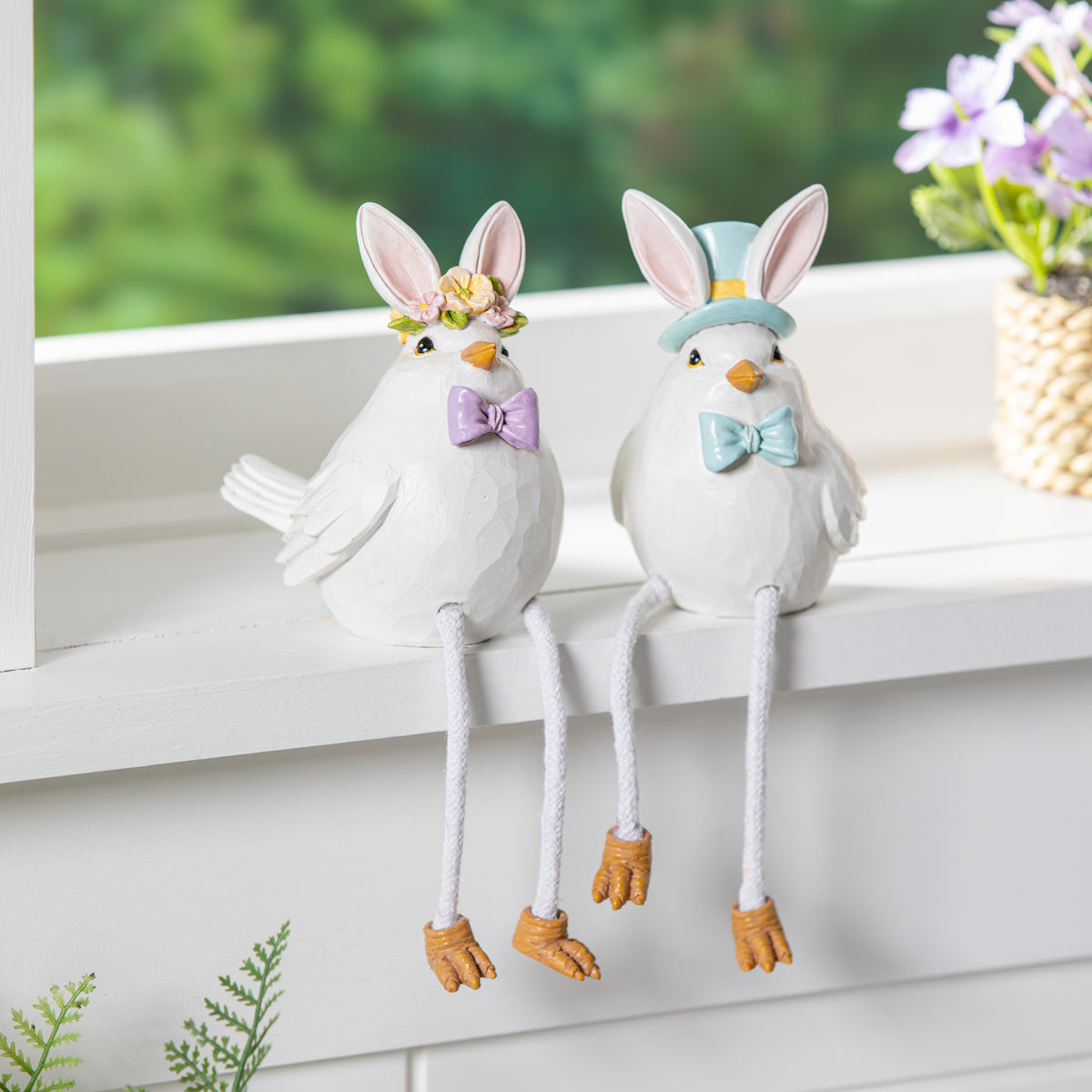 Easter Bunny Bird with Dangling Legs Resin Table Decor, Asst, 4.5 ...
